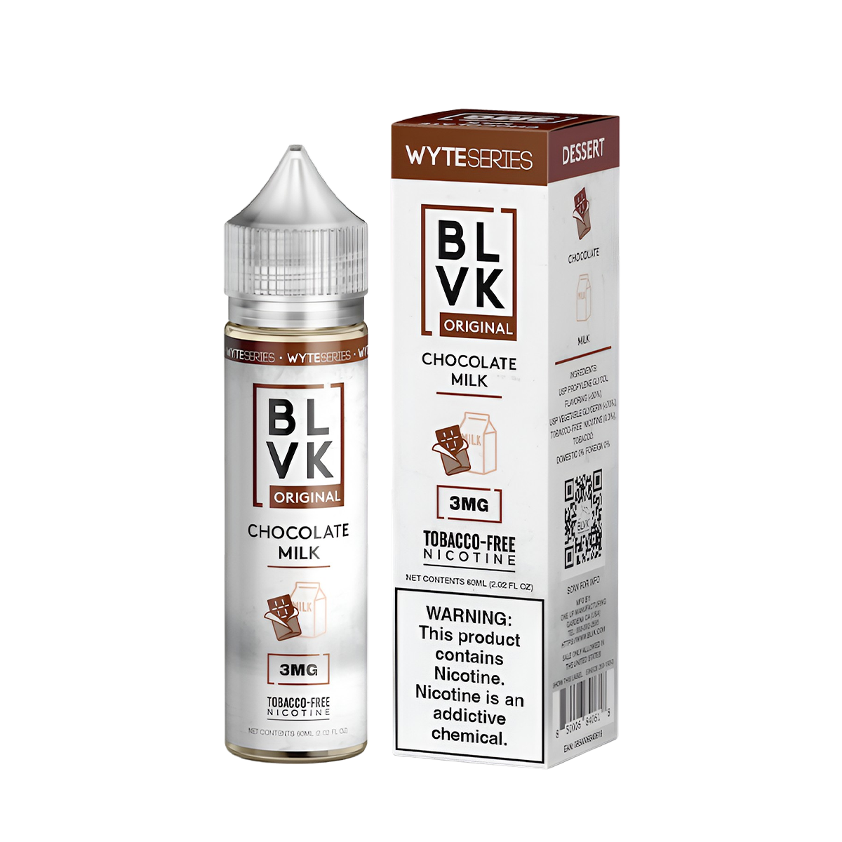 BLVK Wyte Freebase Vape Juice | 0 ~ 6 Mg Nic in 3 Flavors
