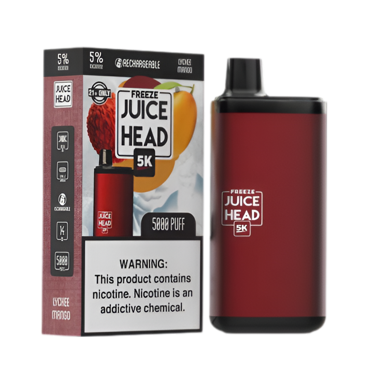 Juice Head 5K Freeze Disposable Vape | 5% Nic in 9 Flavors
