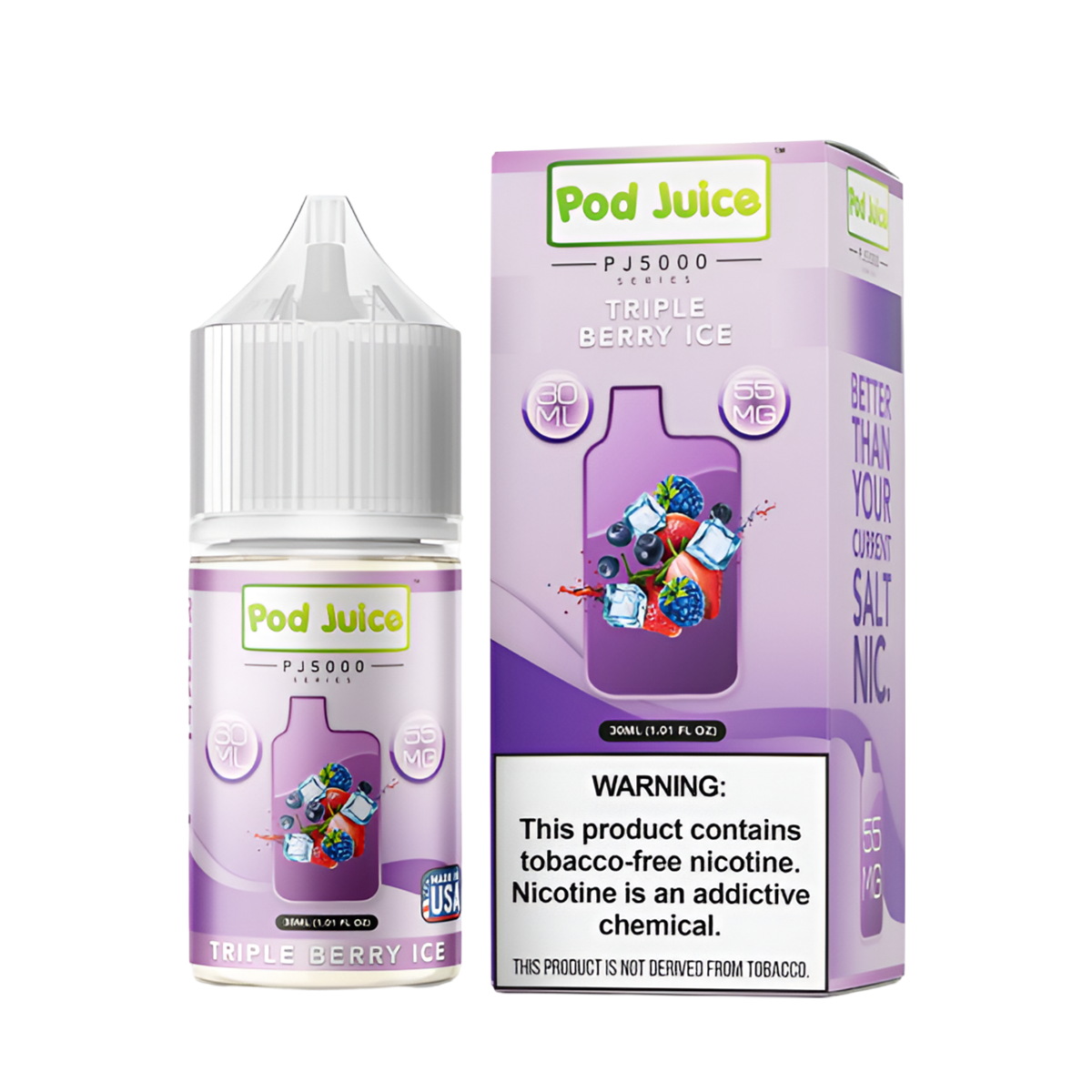 Pod Juice PJ5000 Salt Nicotine| 35 ~ 50 Mg Nic in 10 Flavors