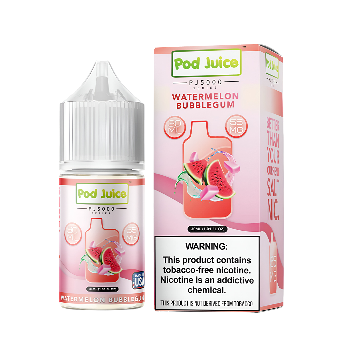 Pod Juice PJ5000 Salt Nicotine| 35 ~ 50 Mg Nic in 10 Flavors