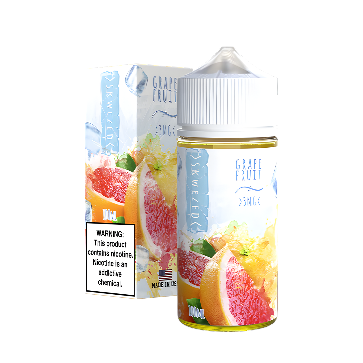 Skwezed Iced freebase Vape juice | 0 ~ 6Mg Nic in 14 Flavors