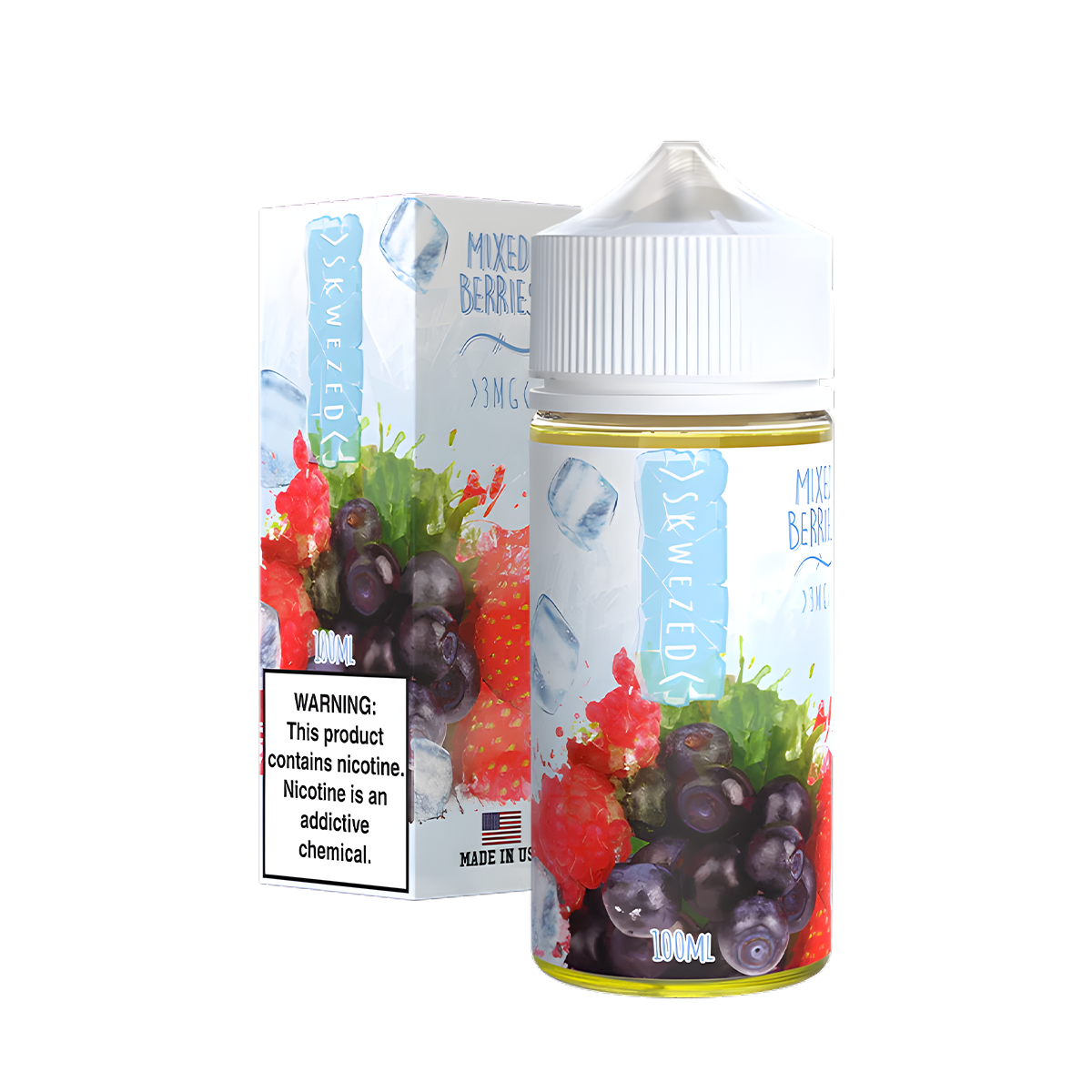 Skwezed Iced freebase Vape juice | 0 ~ 6Mg Nic in 14 Flavors